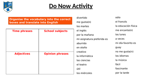 KS3 Spanish - Viva 1 - Mi insti - Full series of lessons | Teaching ...