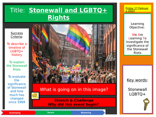 Stonewall Riots - Full Lesson | Teaching Resources