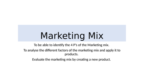 Marketing Mix Chocolate | Teaching Resources