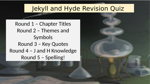 Jekyll and Hyde Revision Quiz | Teaching Resources