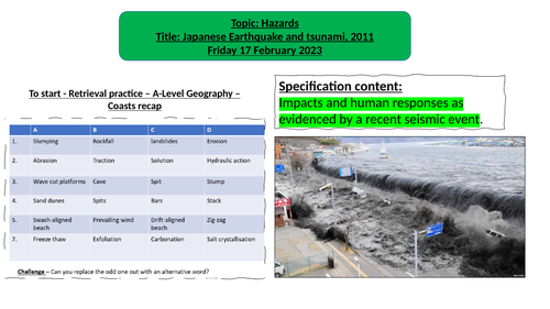 Japanese Earthquake and tsunami fully resourced lesson | Teaching Resources