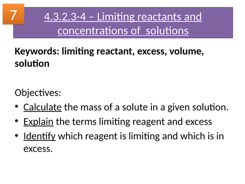 AQA C3 Limiting reactants and concentrations of solutions (Triple and ...