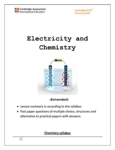 Electricity and chemistry | Teaching Resources