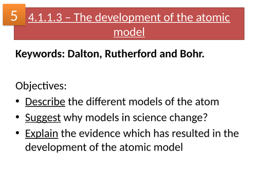 AQA C1 The development of the atomic model (Triple and Trilogy ...