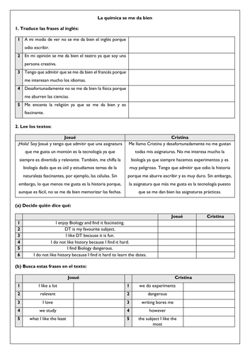 School - Mi colegio - Spanish GCSE (8 worksheets) | Teaching Resources