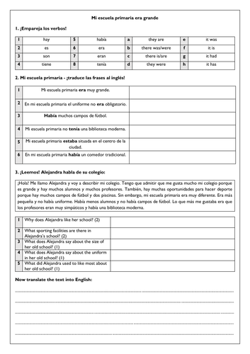 School - Mi colegio - Spanish GCSE (8 worksheets) | Teaching Resources