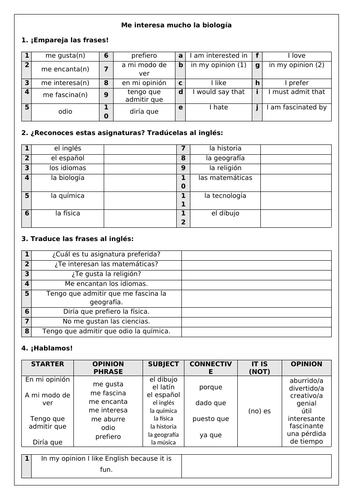 School - Mi colegio - Spanish GCSE (8 worksheets) | Teaching Resources