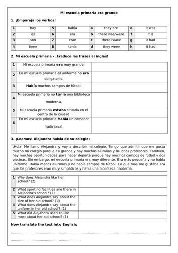 School - Mi colegio - Spanish GCSE (8 worksheets) | Teaching Resources