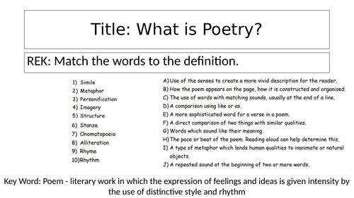 KS3 Poetry Comparison Unit of Work | Teaching Resources