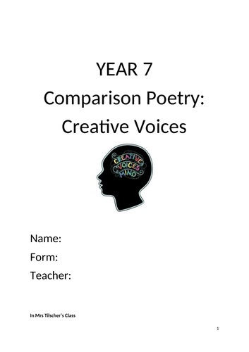 KS3 Poetry Comparison Unit of Work | Teaching Resources