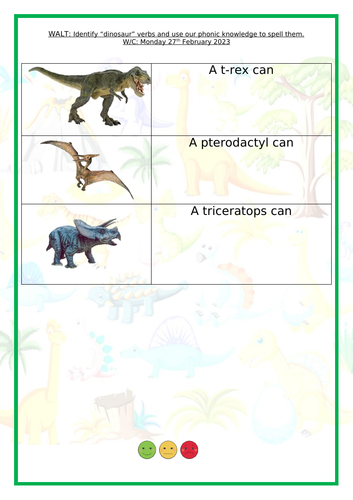 Dinosaur Verb Writing | Teaching Resources