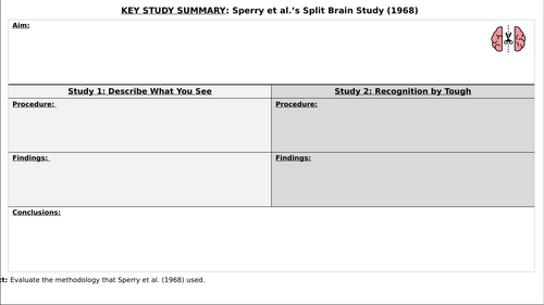 A-Level Psychology - SPLIT-BRAIN RESEARCH INTO HEMISPHERIC ...
