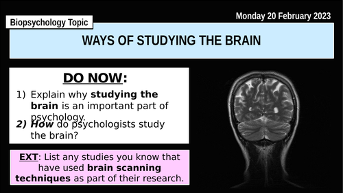 A-Level Psychology - WAYS OF STUDYING THE BRAIN [Biopsychology Topic ...