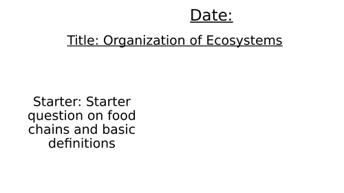 Ecosystems lesson | Teaching Resources