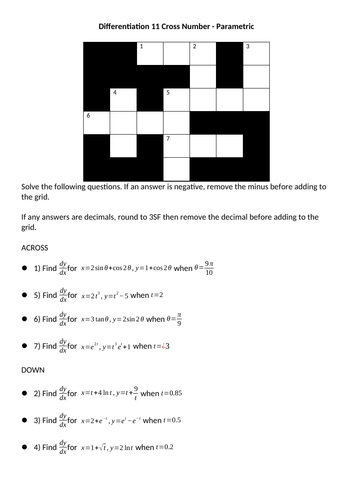 Pure 2 A Level Maths Cross Number Bundle | Teaching Resources