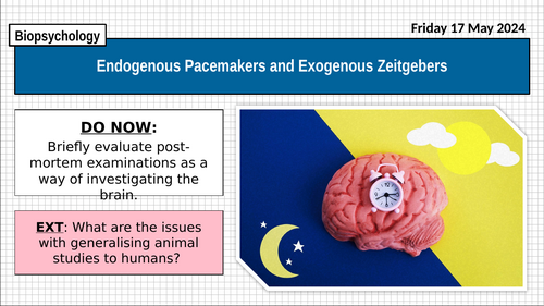 A-Level Psychology - ENDOGENOUS PACEMAKERS AND EXOGENOUS ZEITGEBERS ...
