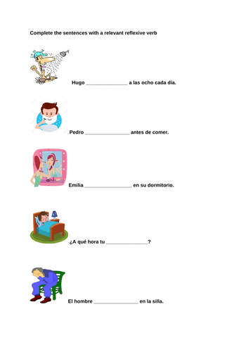 Spanish - reflexive verbs | Teaching Resources