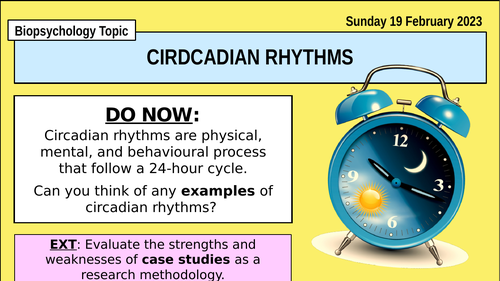 A-Level Psychology - CIRCADIAN RHYTHMS [Biopsychology Topic] | Teaching ...