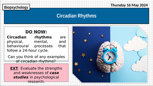 A-Level Psychology - CIRCADIAN RHYTHMS [Biopsychology Topic] | Teaching ...