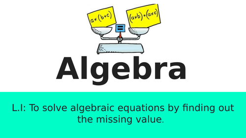 Introduction to Algebra Powerpoint | Teaching Resources
