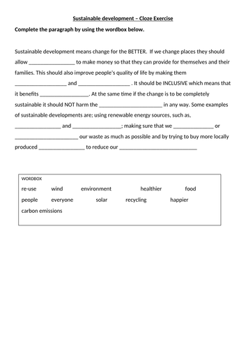 The Concept of Sustainability | Teaching Resources