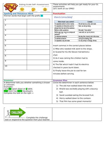 SPAG Tasks | Teaching Resources