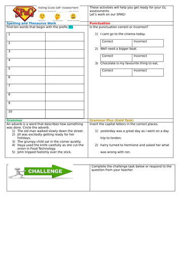 SPAG Tasks | Teaching Resources