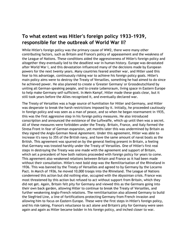 8. Hitler and Nazi Foreign Policy | Teaching Resources