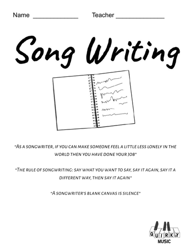 Songwriting Unit: Student Workbook and Teacher Slides | Teaching Resources