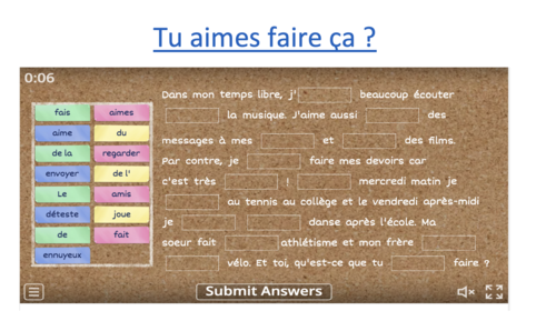 Qu'est-ce que tu aimes faire ? Y7/Y8 French | Teaching Resources