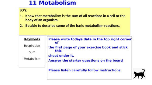 Metabolism AQA GCSE Trilogy F - Lesson | Teaching Resources