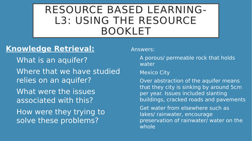 Resource Based Learning 3- Using the Resource Booklet- EDEXCEL GCSE ...