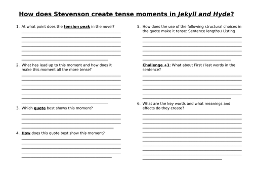 Jekyll and Hyde - Higher Ability Lesson Bundle - The Novel's Structure | Teaching Resources