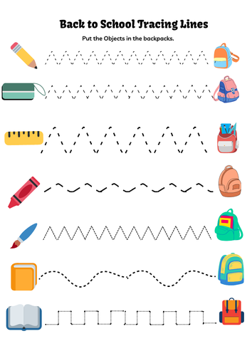 tracing Lines Worksheet | Teaching Resources