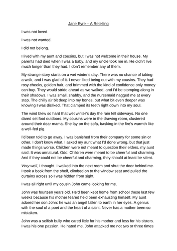 Jane Eyre Year 6 Reading skills [A recount text]. | Teaching Resources