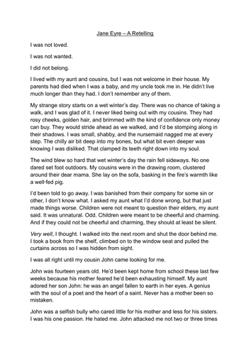 Jane Eyre Year 6 Reading skills [A recount text]. | Teaching Resources