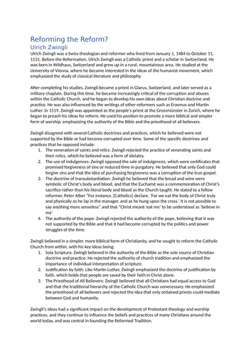 Introduction to the Reformation | Teaching Resources