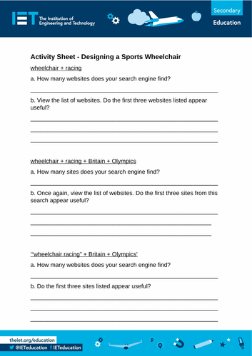 Design a sports wheelchair | Teaching Resources
