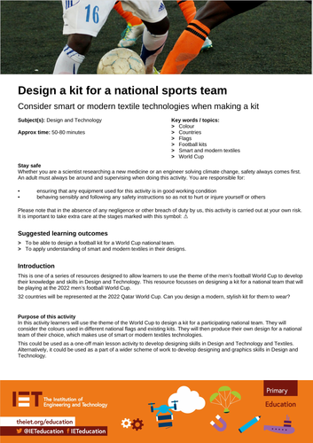 Design a kit for a national sports team | Teaching Resources