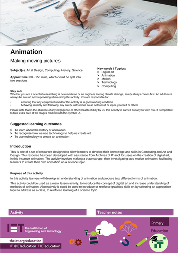 Animation: make moving pictures | Teaching Resources
