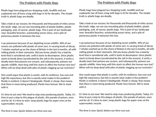 Writing to Argue workbook and lessons - Plastic | Teaching Resources