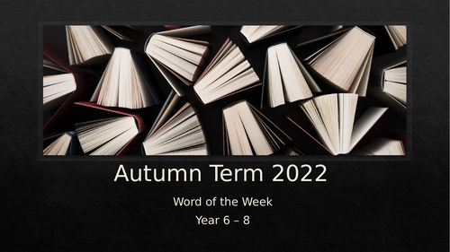 Word of the Week Posters (Autumn Term) | Teaching Resources