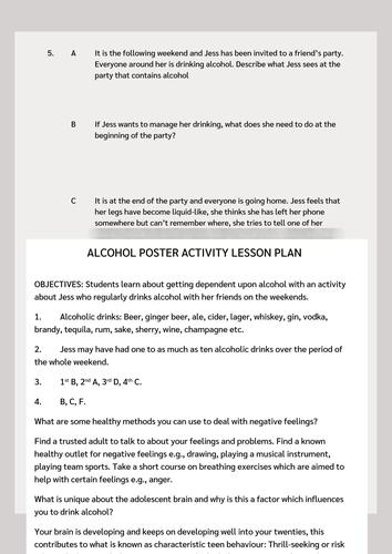 Alcohol Poster Activity and Lesson Plan (UK) | Teaching Resources