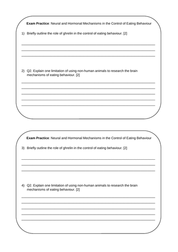 A-Level Psychology - NEURAL AND HORMONAL MECHANISMS [Eating Behaviour ...