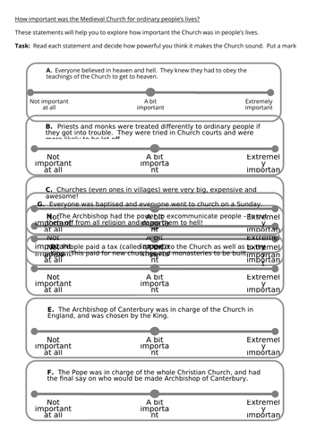 Y7 Medieval Life SOW - lessons and resources | Teaching Resources
