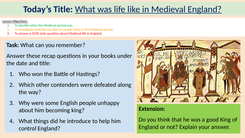 Y7 Medieval Life SOW - lessons and resources | Teaching Resources