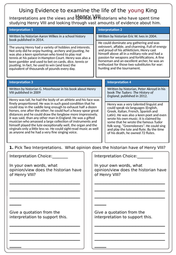 Henry VIII - Stereotype | Tudor Source Investigation | Teaching Resources
