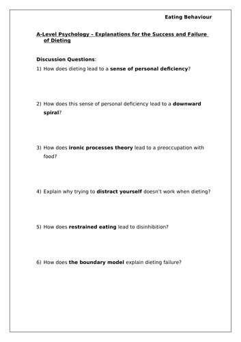 A-Level Psychology - EXPLANATIONS FOR THE SUCCESS AND FAILURE OF ...