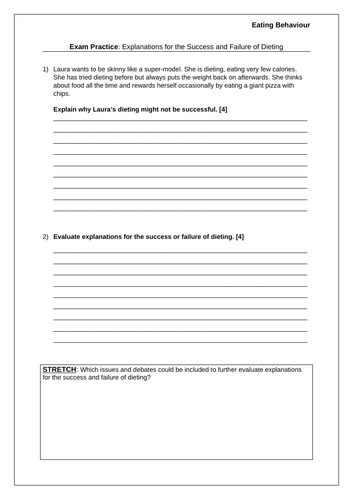 A-Level Psychology - EXPLANATIONS FOR THE SUCCESS AND FAILURE OF ...