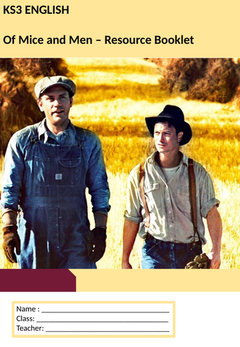 Of Mice and Men Reading Booklet | Teaching Resources